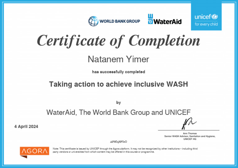 Inclusive WASH Certificate | PDF