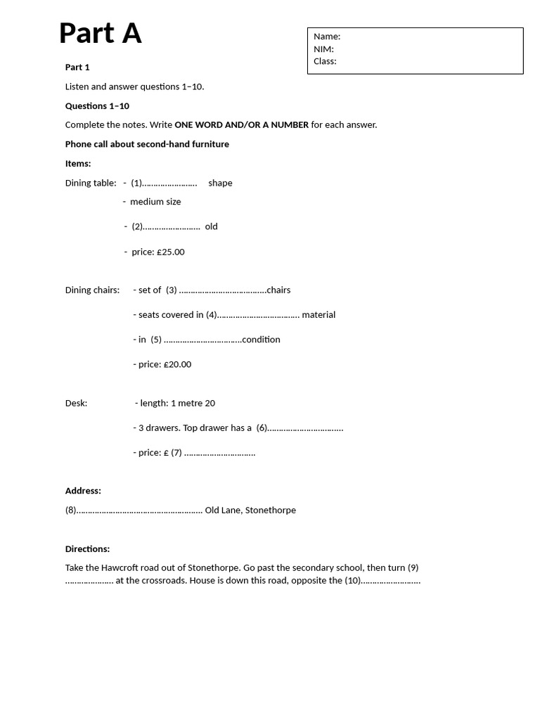 UTS - Interpretive Listening - Worksheet | PDF