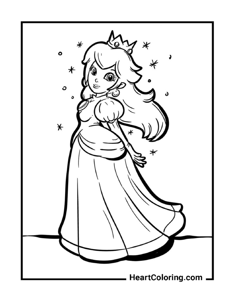 461 Beautiful Princess Peach Super Mario Coloring Pages | PDF