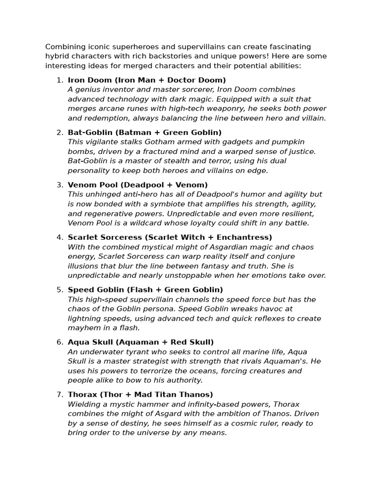 Combining Iconic Superheroes and Supervillains Can Create Fascinating ...