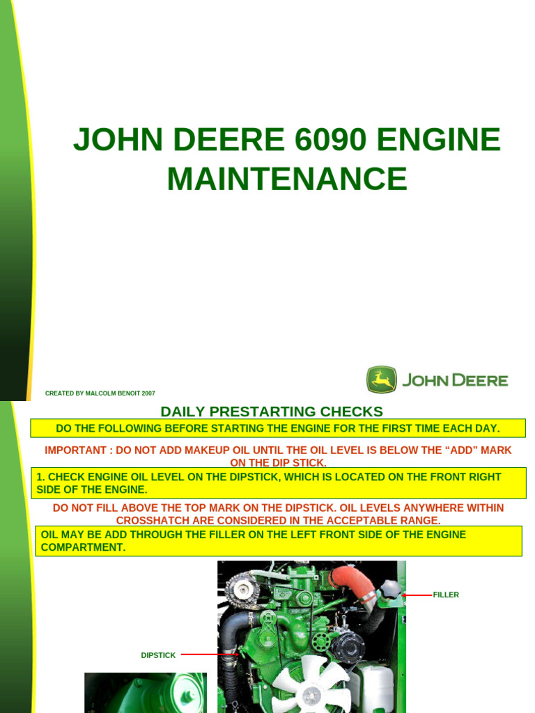 John Deere 6090 Engine Maintenance Guide | PDF | Thermostat | Belt ...