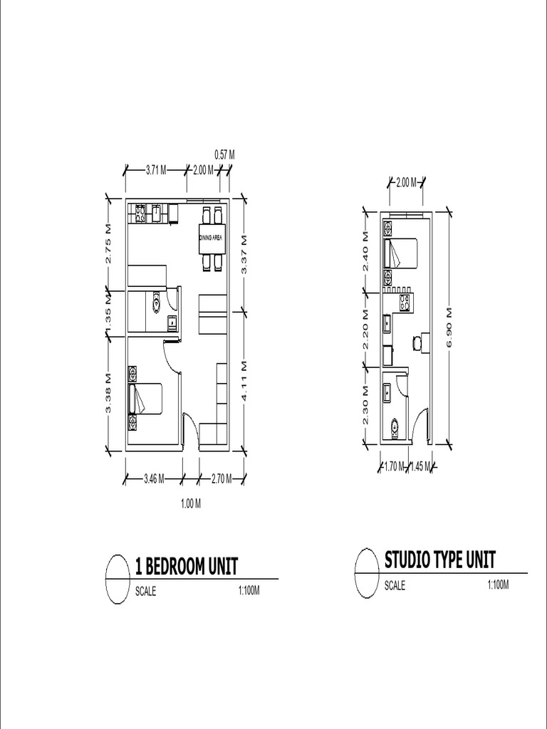 Floor Plan for 1 Bedroom and Studio Units | PDF