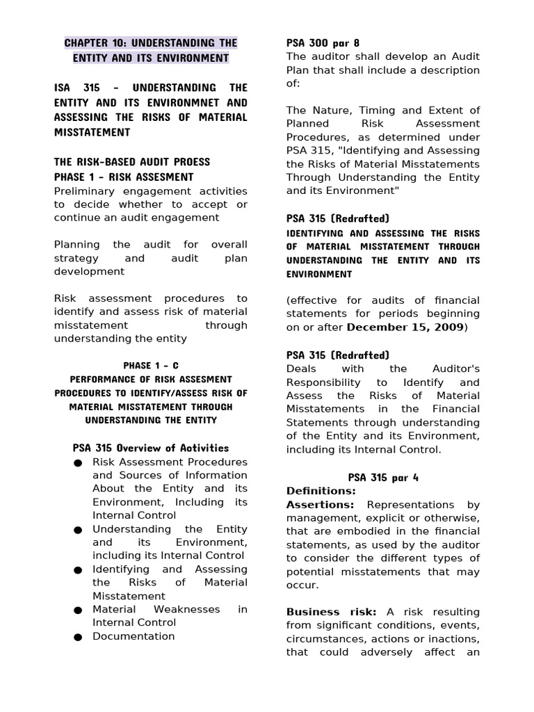 CHAP 10 - AUDITING | PDF | Audit | Internal Control