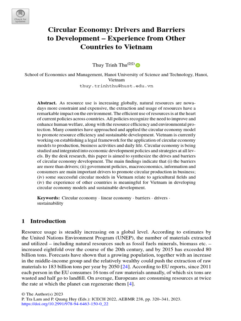 Circular Economy Drivers and Barriers | PDF | Sustainability | Sustainable Development