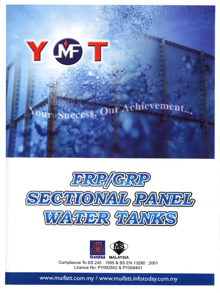 FRP/GRP Water Tank Specifications | PDF | Fiberglass | Fibre Reinforced ...