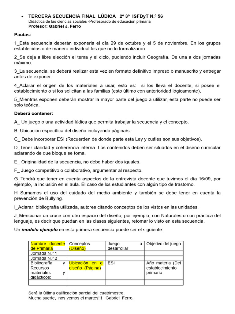 3ra secuencia 2do cuatri | PDF | Maestros
