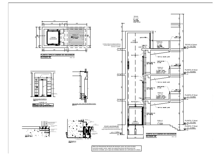 DETALLE ASCENSOR RFA | PDF | Vehículos | Automatización de edificios