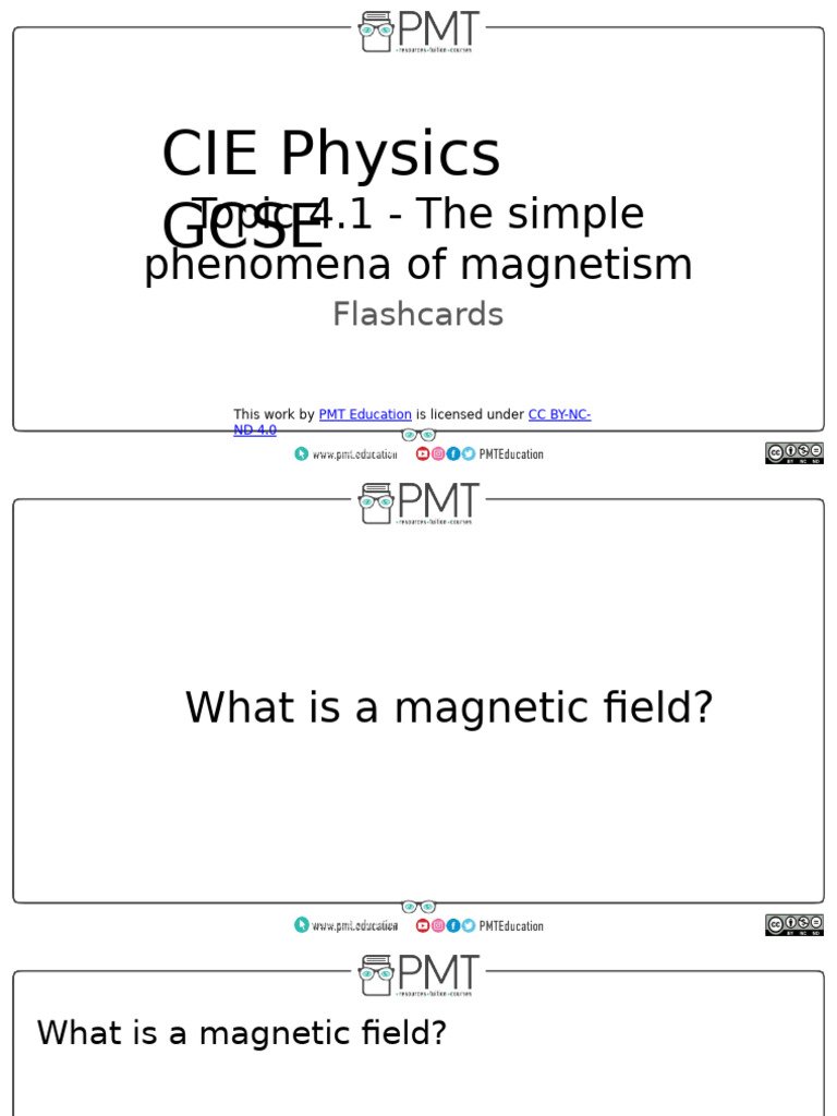 Flashcards - Topic 4.1 Magnetism - CAIE Physics IGCSE | PDF | Magnet ...