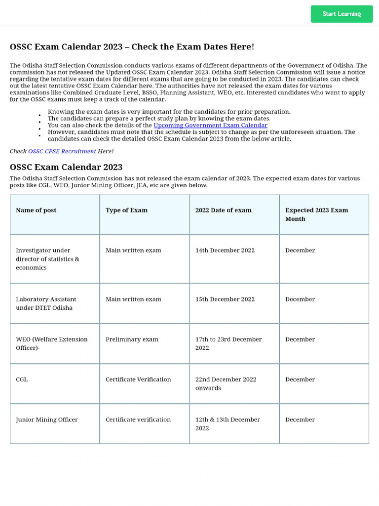 OPSC Exam Calendar 2023 - Check The Expected Month of 2023 Exam! | PDF