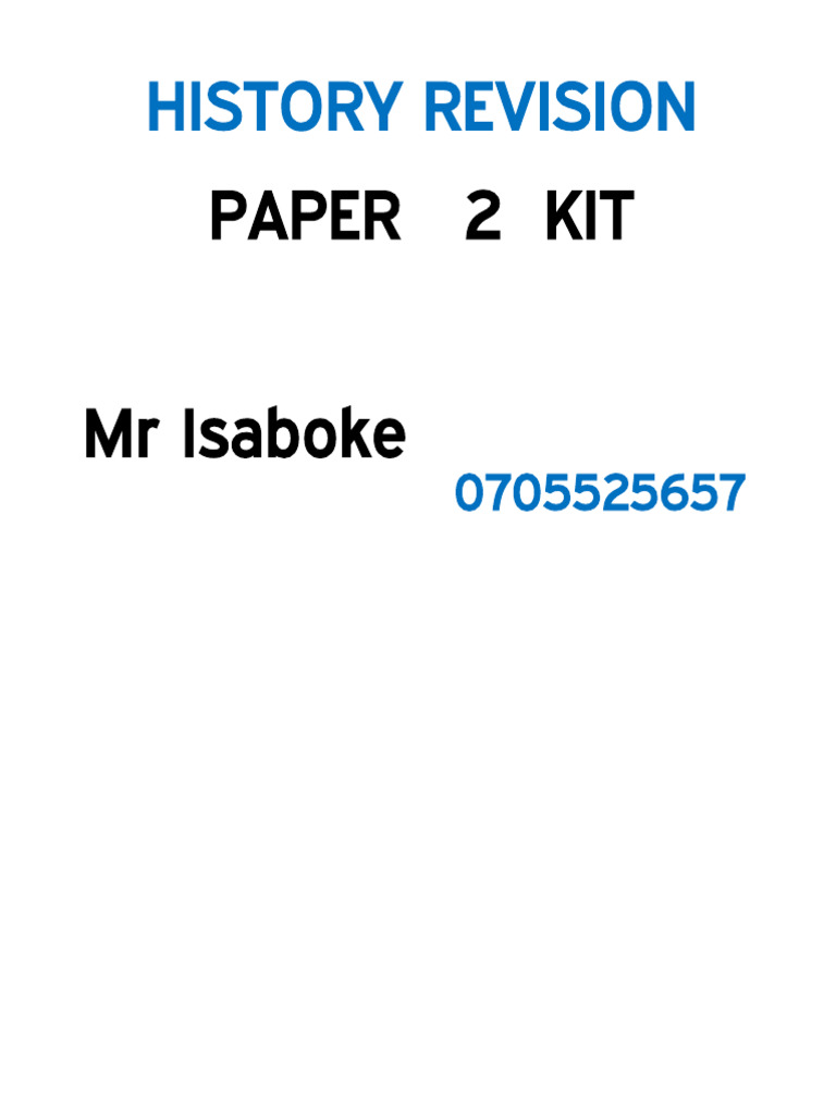 History Paper 2 Revision | PDF