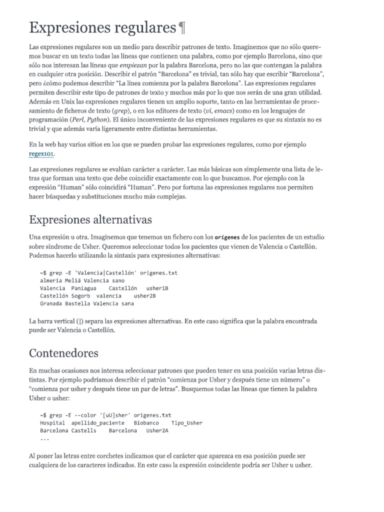 Expresiones Regulares | PDF