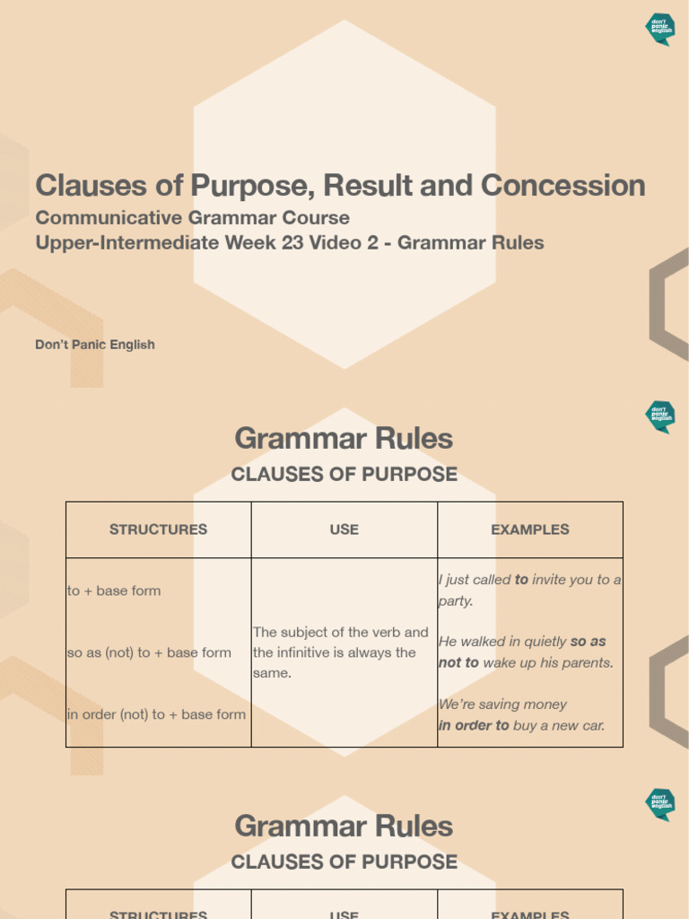 CGC Upper Intermediate W23V2 Clauses of Concession Result and Purpose ...