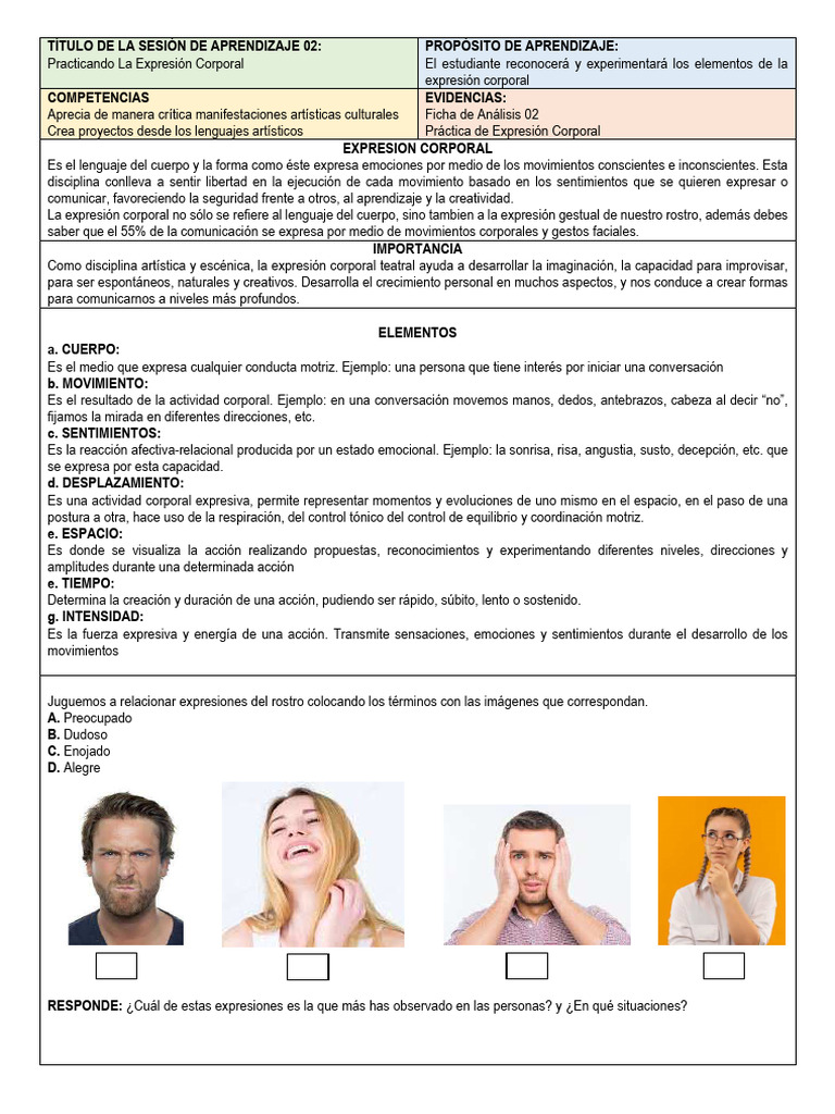 Expresion Corporal 2024 | PDF | Lenguaje corporal | Las emociones