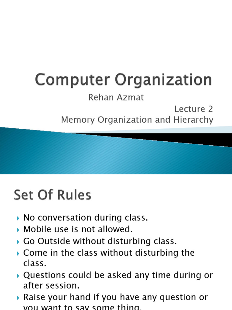 02 - Memory Organization and Hierarchy | PDF | Computer Data Storage ...