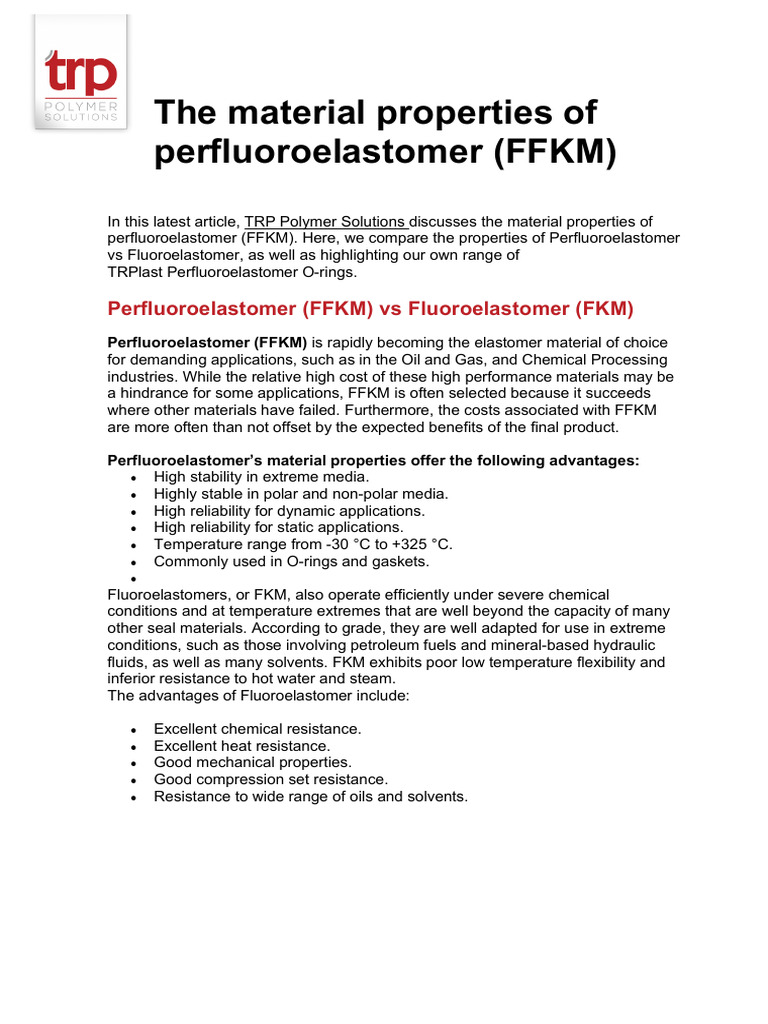 The-material-properties-of-perfluoroelastomer-FFKM | PDF | Building ...