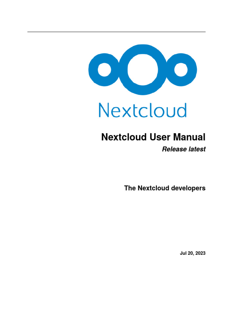 Nextcloud Manual | PDF | Computer File | World Wide Web