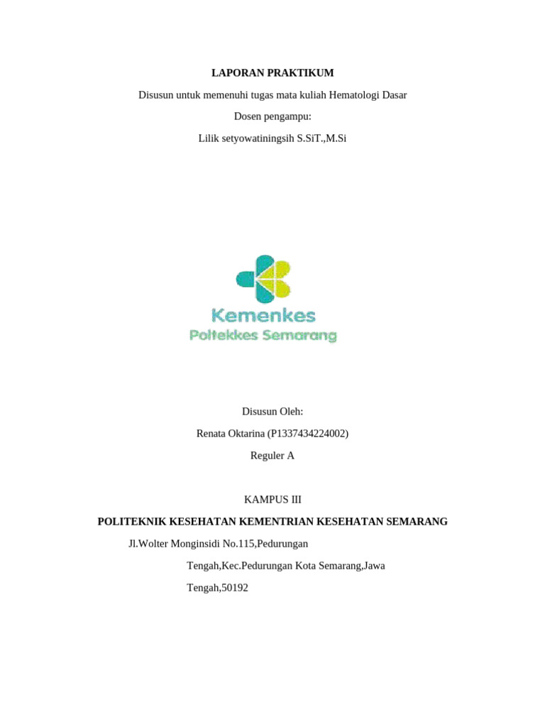 Pemeriksaan Kadar Hemoglobin Metode Cyanmethemoglobin | PDF | Sains ...