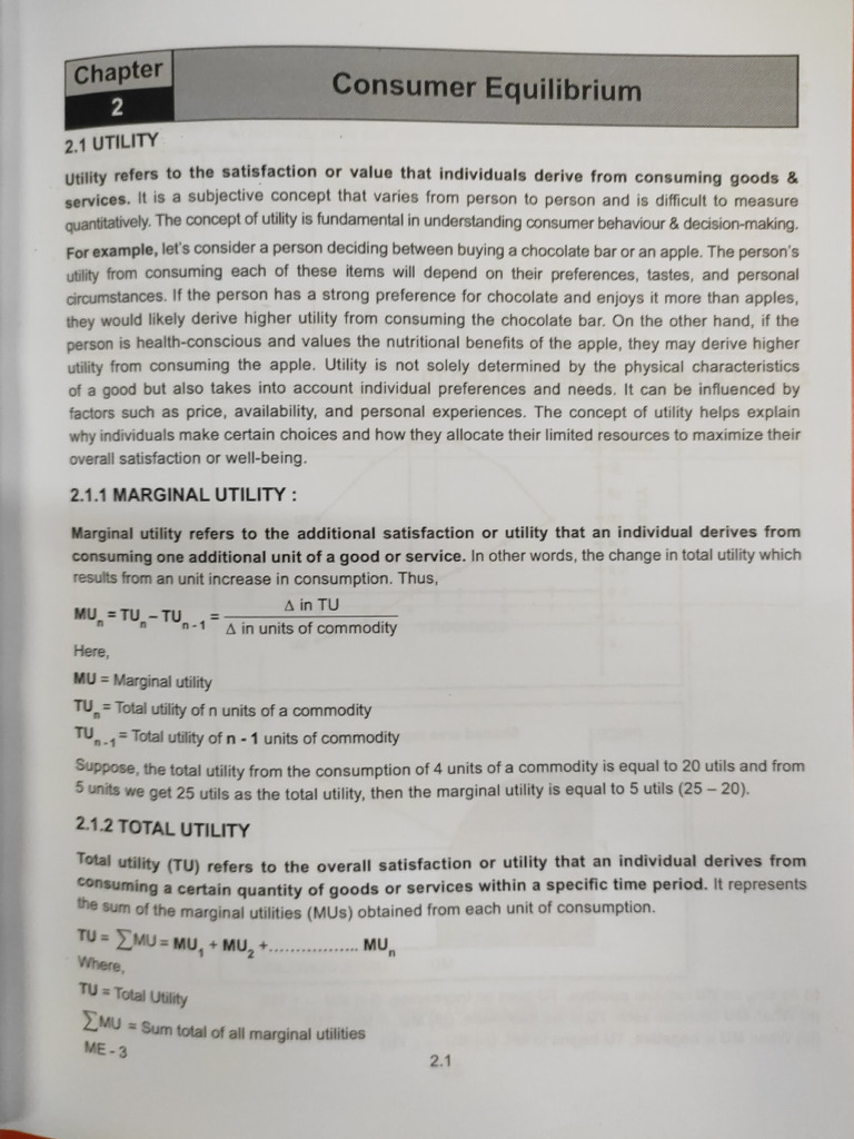 Consumer Equilibrium and Utility Analysis | PDF | Utility | Consumers