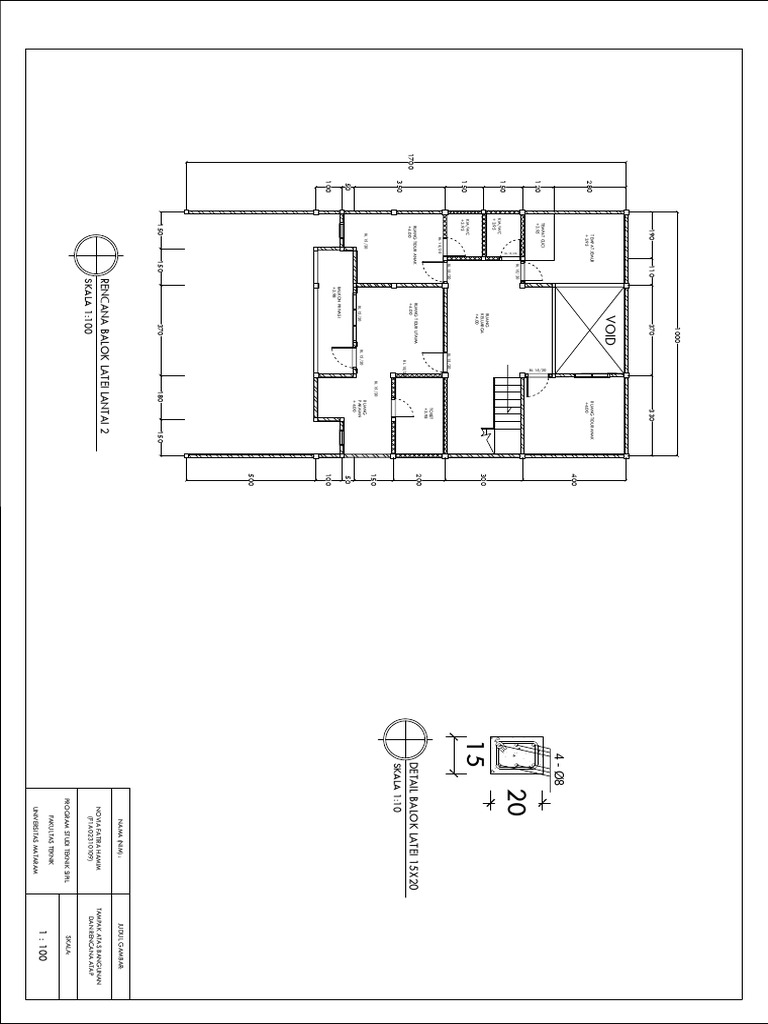 Rencana dan Detail Balok Latei | PDF