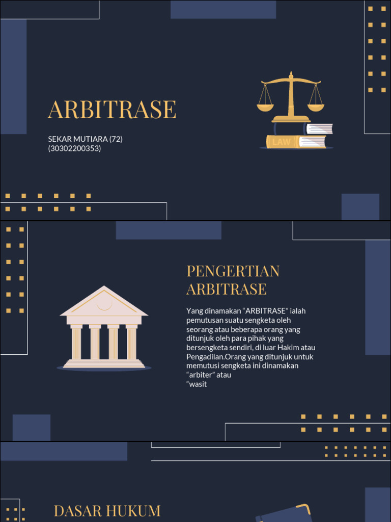 Tugas PPT Arbitrase - Sekar Mutiara - 30302200353 | PDF