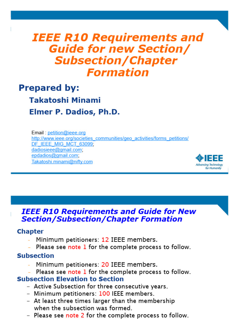 IEEE R10 Section Subsection and Chapter Petition Guide and Procedure | PDF