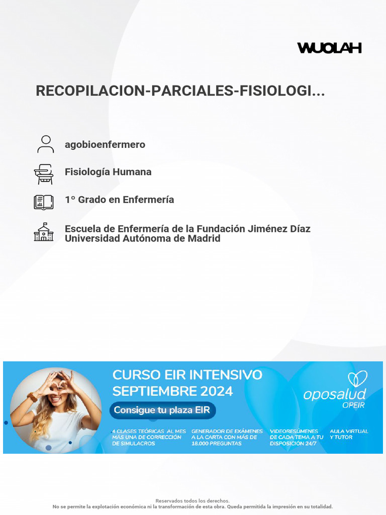 Wuolah Free Recopilacion Parciales Fisiologia 20222023 | PDF | Cerebro | Corazón