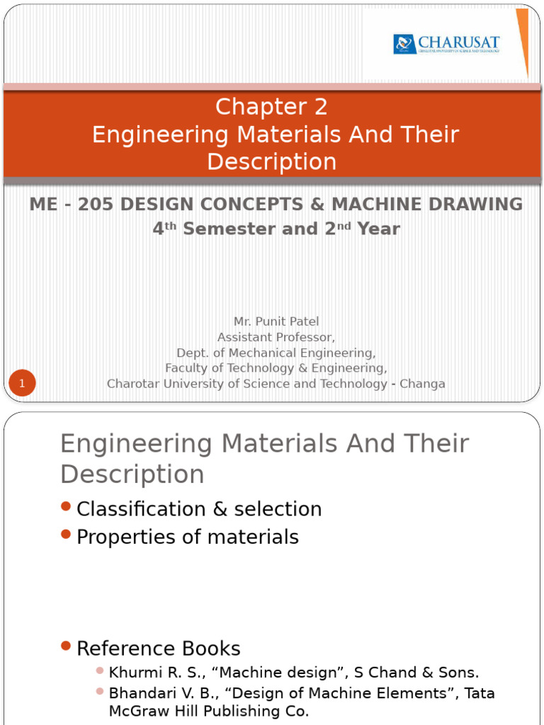 CH.2 Engineering Materials And Their Description | PDF | Steel | Cast Iron