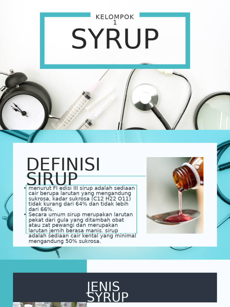 Sediaan Syrup Kel 1 | PDF