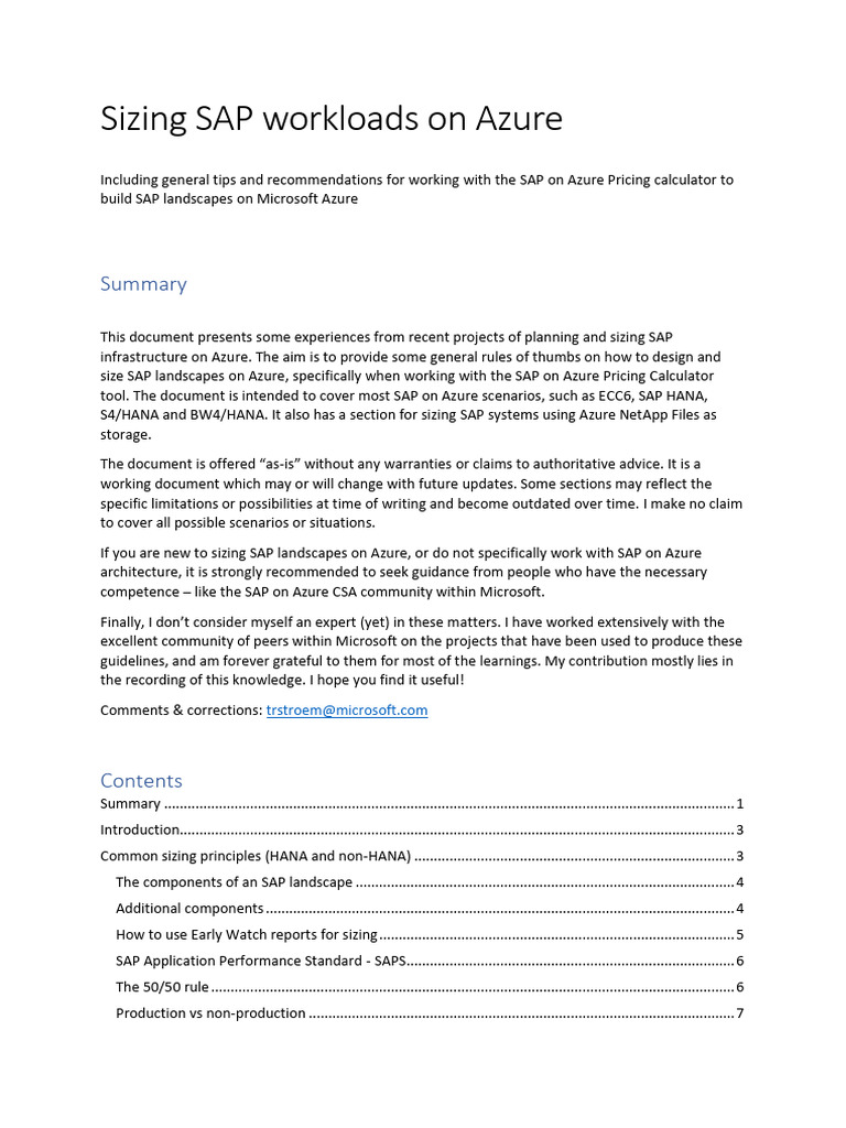 Sizing SAP workloads on Azure | PDF | Computer Data Storage | Virtual Machine