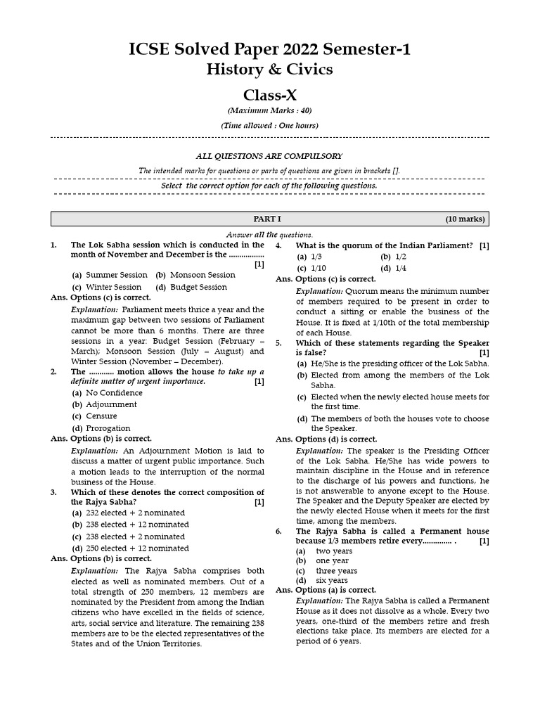 SOlved Paper 2022 Sem 1 | PDF | Indian Rebellion Of 1857 | Indian Independence Movement