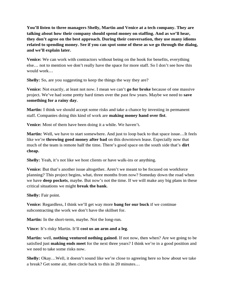 Idioms-Conversation | PDF