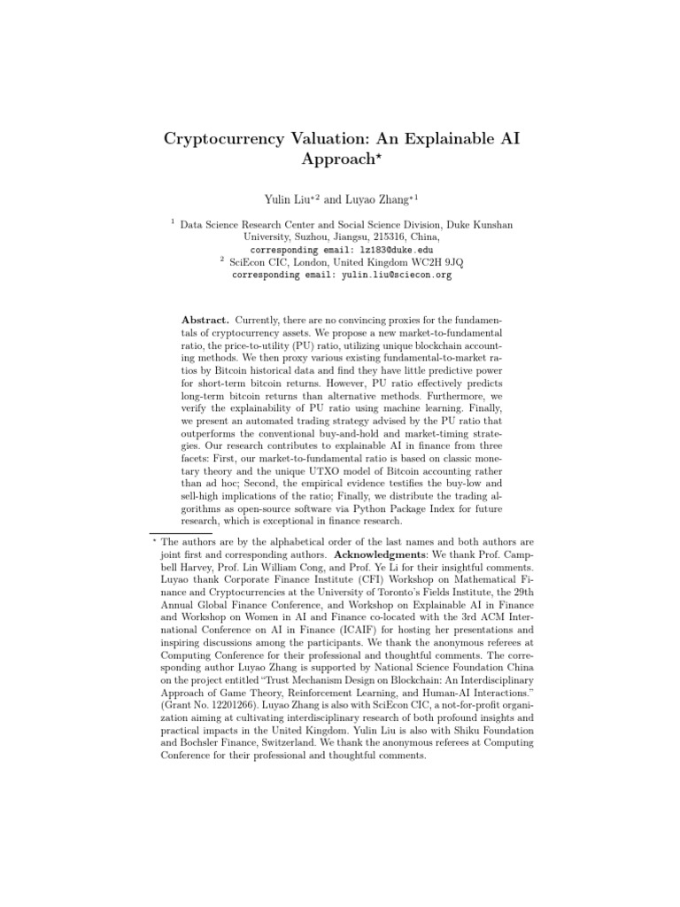 2201.12893v8 | PDF | Cryptocurrency | Machine Learning