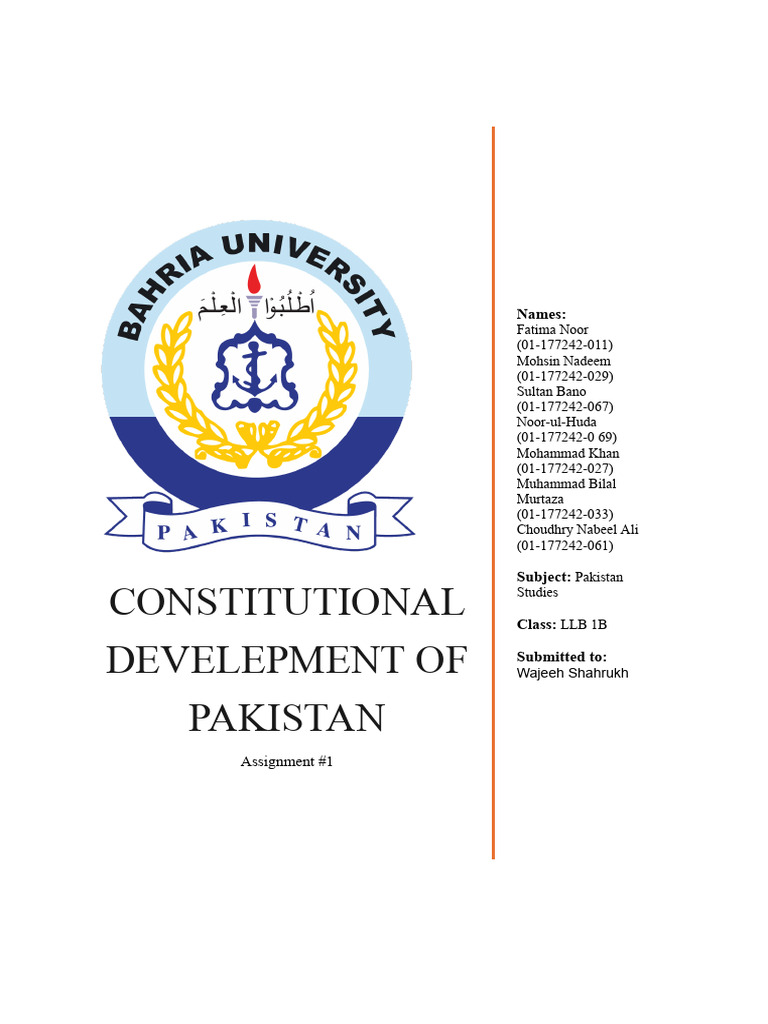 Pakistan's Constitutional Evolution | PDF | Muhammad Ali Jinnah | Pakistan