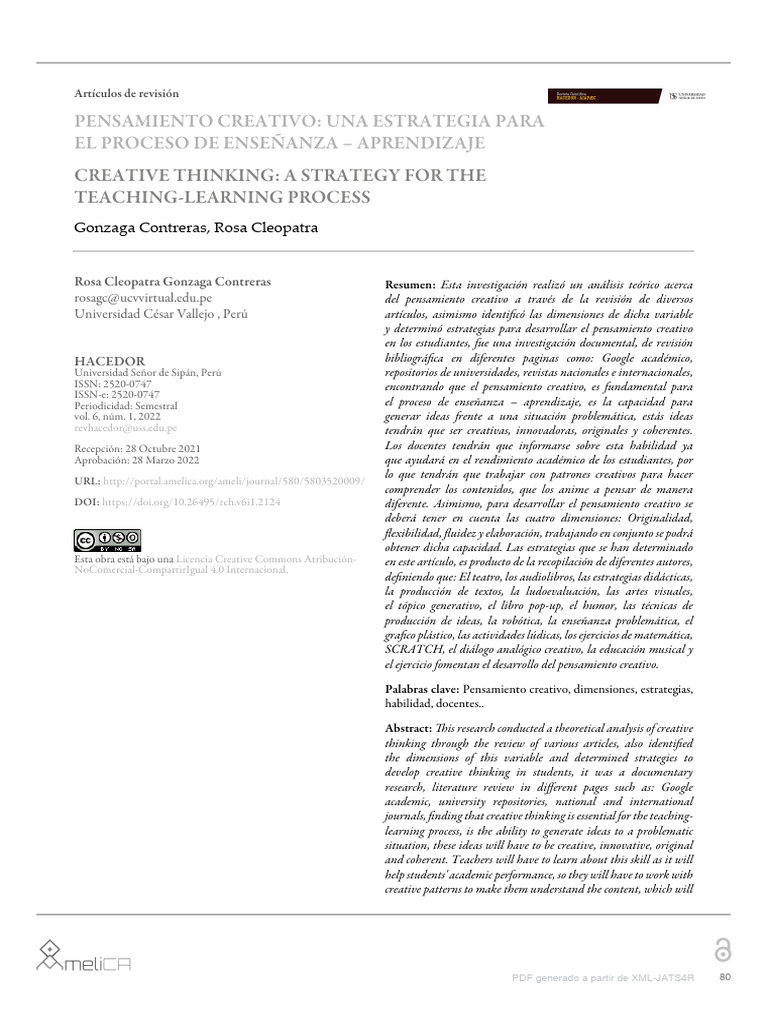 Estrategias para Fomentar el Pensamiento Creativo | PDF | Pensamiento | Enseñando