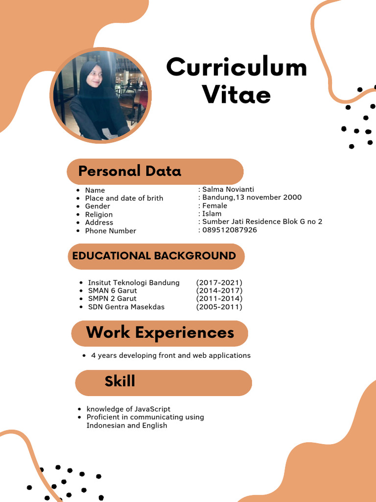 Salma Novianti's CV: Web Developer | PDF