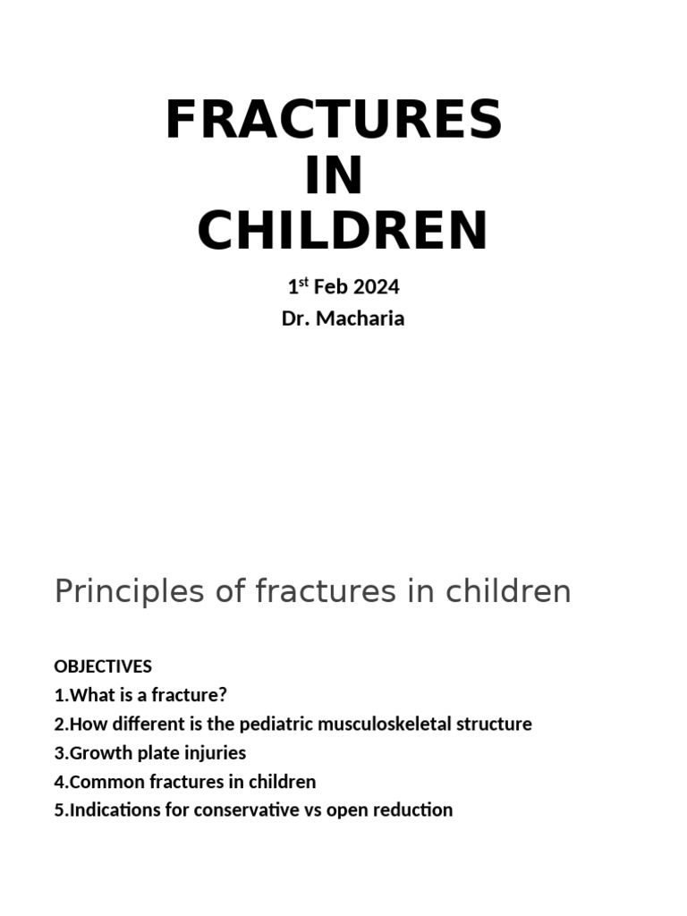 Fractures in Children | PDF | Elbow | Skeletal System