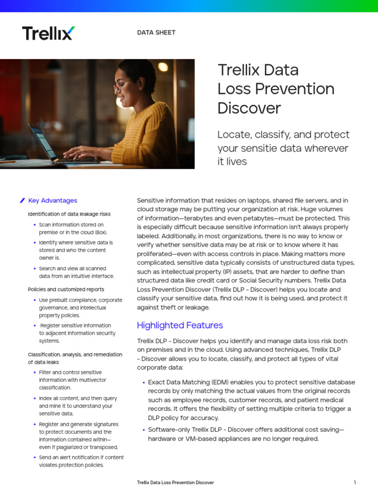 Trellix Data Loss Prevention DLP Datasheet Discover | PDF | Computer Network | Databases