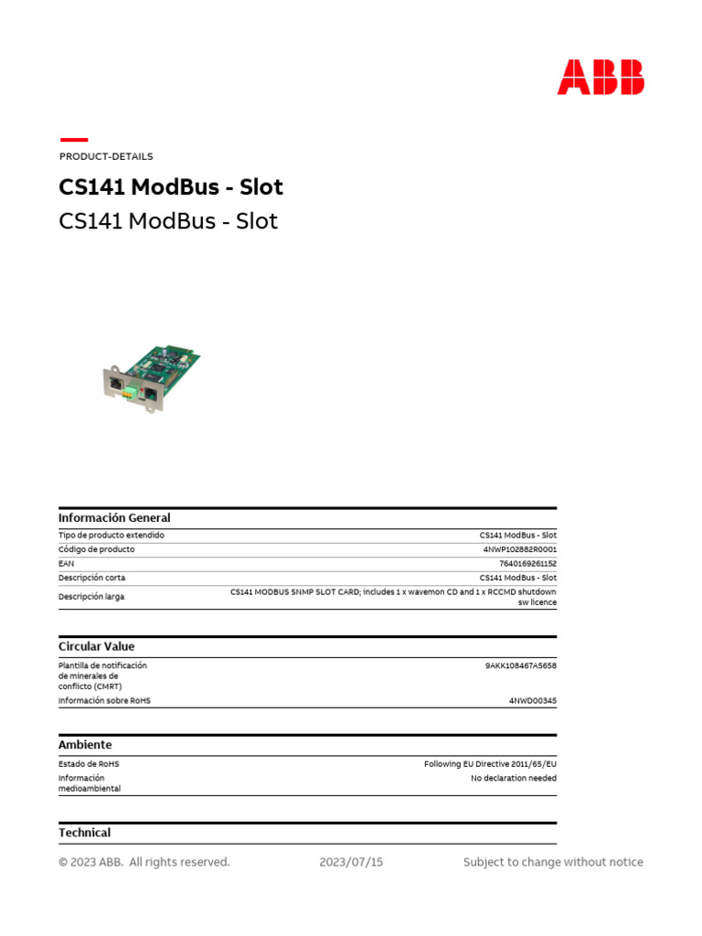 4NWP102882R0001-cs141-modbus-slot | PDF