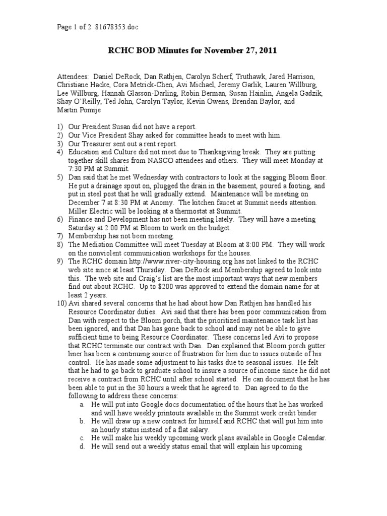 2011-11-27 Bod Notes | PDF | Business