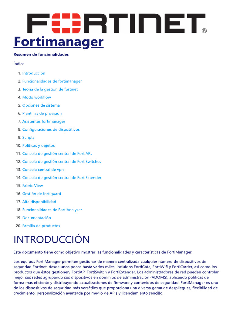Manual Basico Fortimanager | PDF