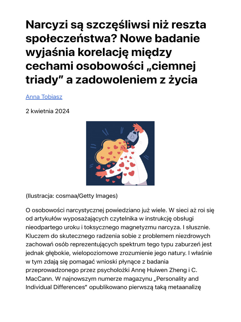 Narcyzi S SZCZ Liwsi Ni Reszta Spo Ecze Stwa Nowe Badanie Wyja Nia Korelacj Mi Dzy Cechami ...