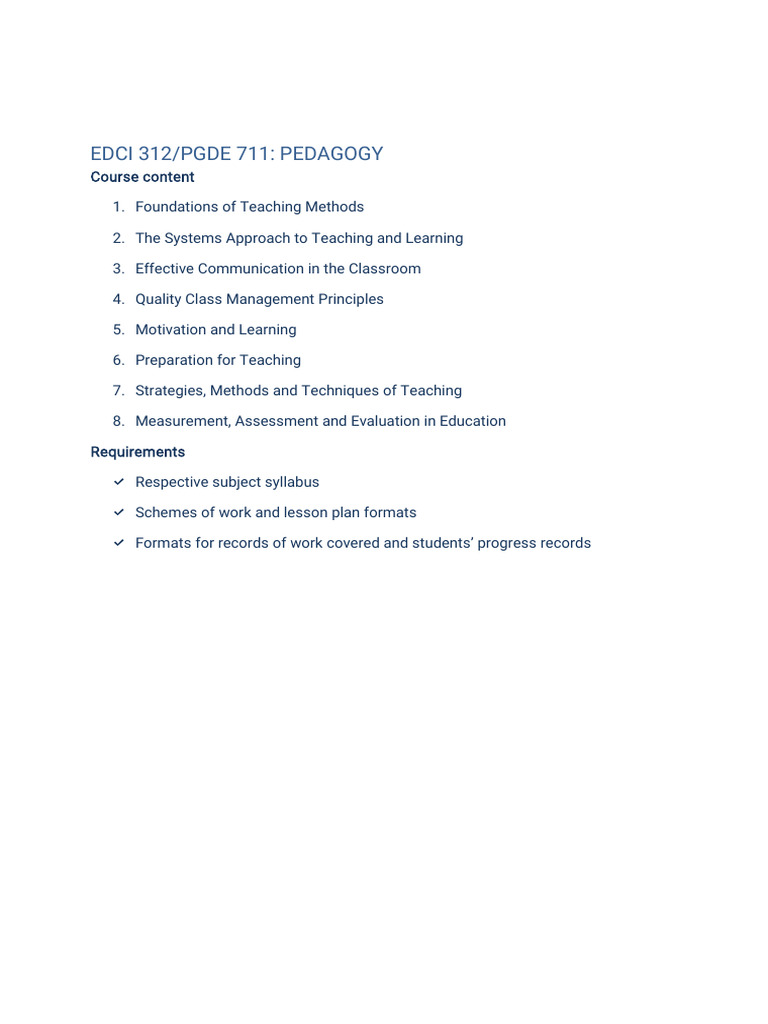 PEDAGOGY NOTES REVISED | PDF | Motivation | Motivational