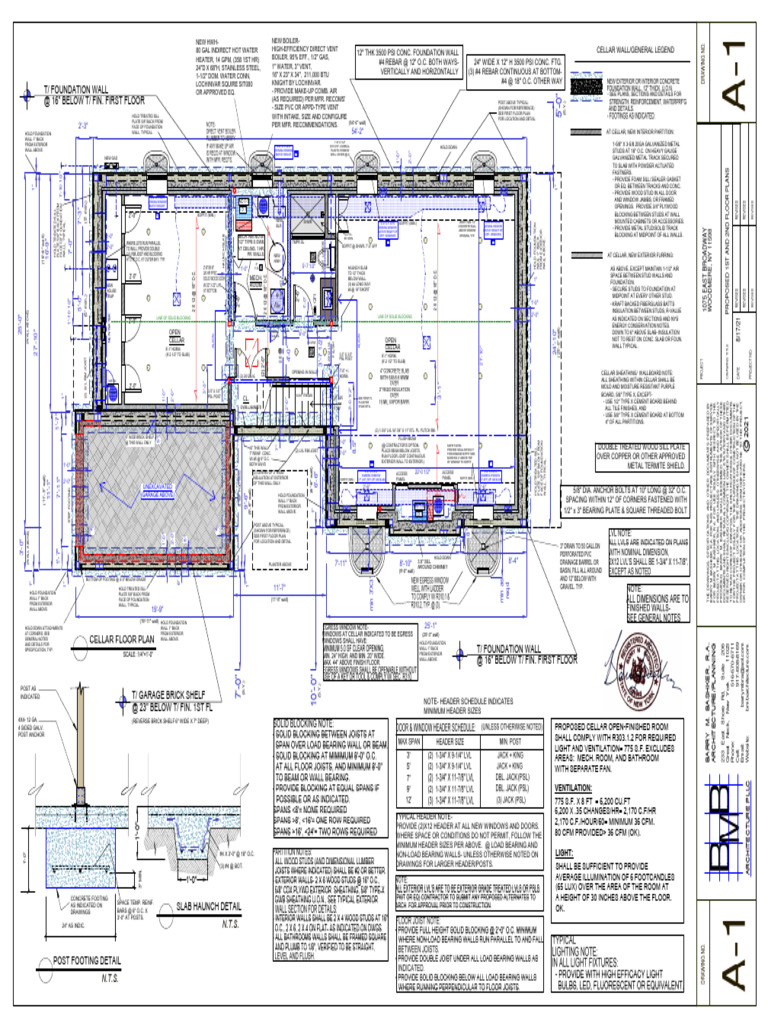 1075 East Broadway Construction Drawings A1-A7 & Gn1-Gn3 | PDF | Wall | Civil Engineering