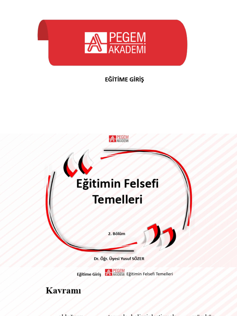 Bölüm 2 Eğitimin Felsefi Temelleri-Dr Öğr Üyesi - 241022 - 161656 | PDF
