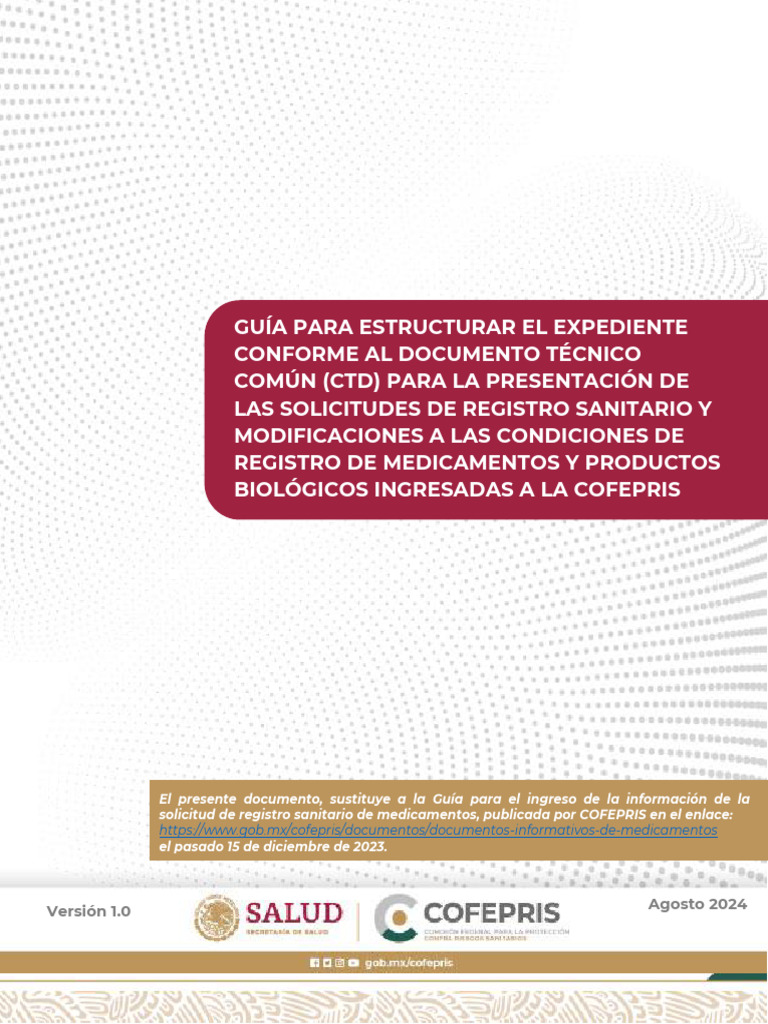 Gu A CTD Registro y Modif Med y Biol 07-24 C | PDF | Medicamentos con receta | Farmacia