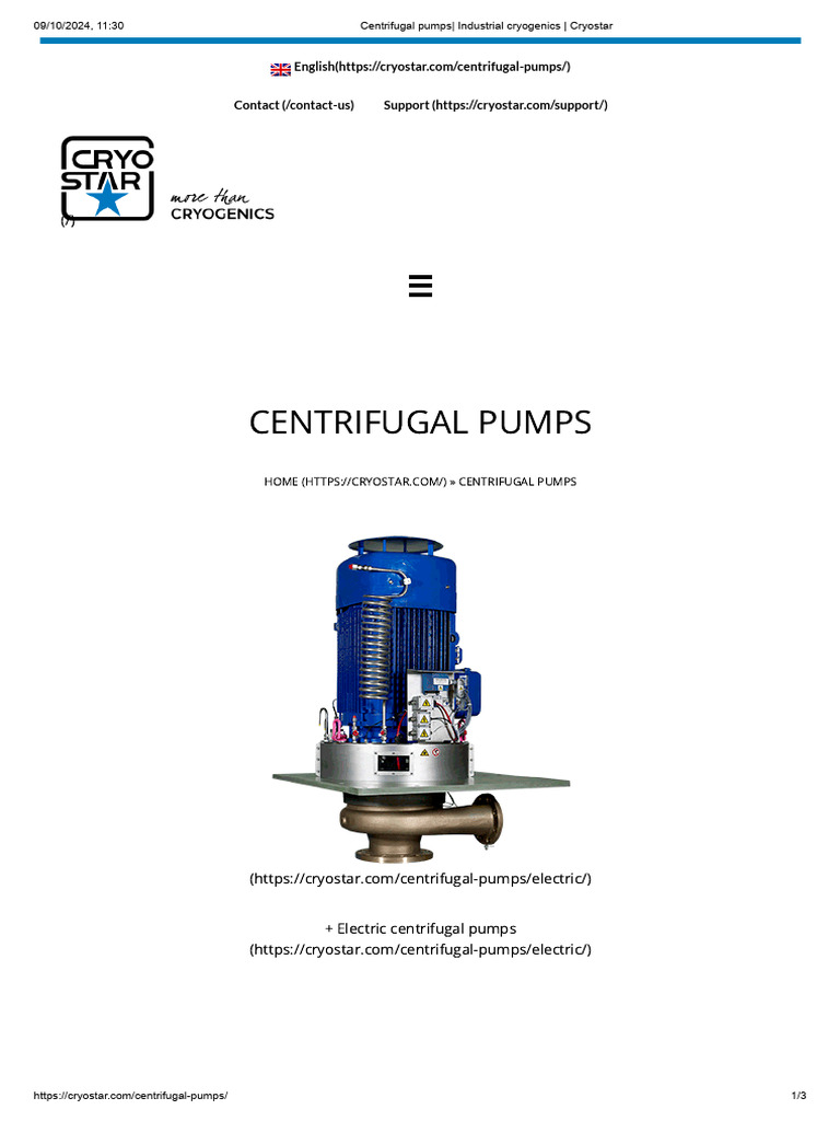 Cryostar - Centrifugal Pumps - Industrial Cryogenics | PDF | Energy ...