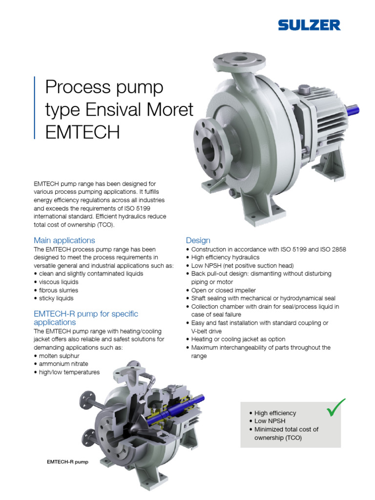 Ensival Moret - EMTECH_ProcessPumpTypeEnsivalMoret_E10477 | PDF | Pump ...