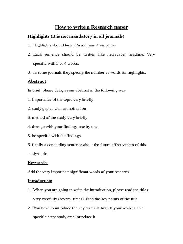 Research Paper Writing Guide | PDF | Data
