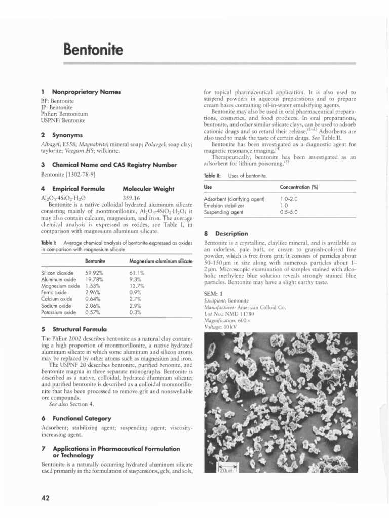 Bentonite | PDF