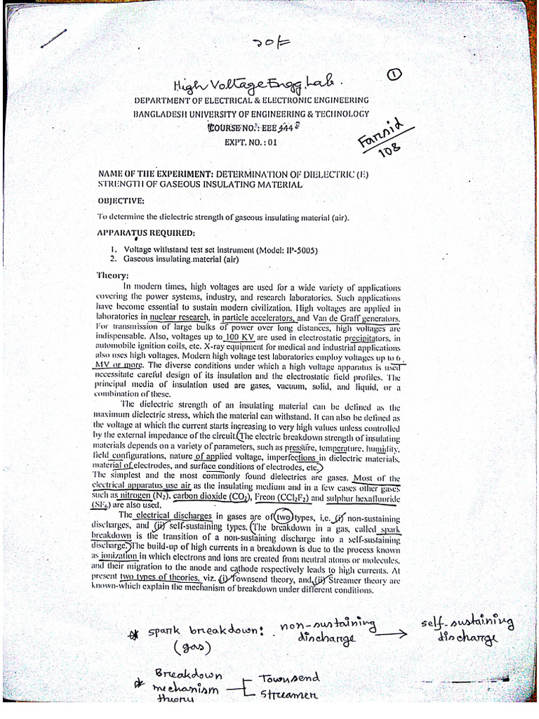 High-Voltage-Lab-Sheet | PDF